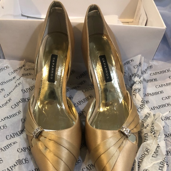 Caparros | Shoes | Caparros Gold Silk Dorsays Size 75 | Poshmark